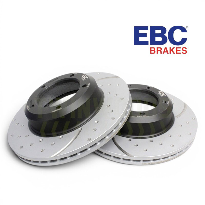 GA4151 Defender Front Vented Brake Discs | EBC Dimpled & Grooved
